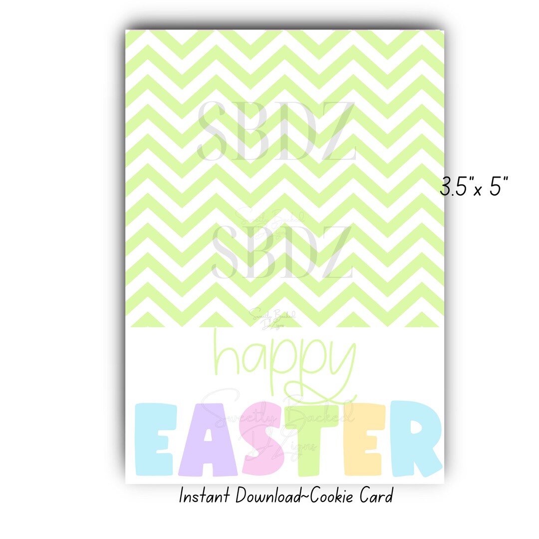 Printable Easter Cookie Card-mini Cookie Card-easter Cookie Card - Etsy