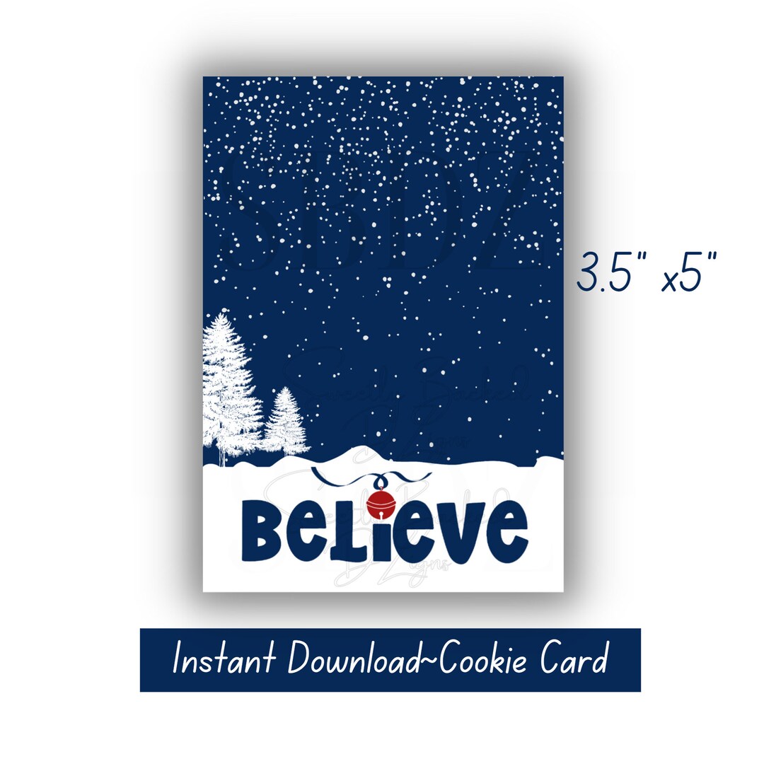 Printable Christmas Cookie Card-mini Cookie Card-cookie Card - Etsy