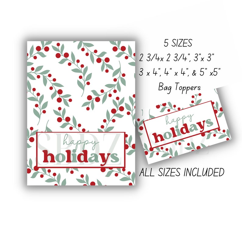 Printable Bag Topper Bundle-holiday Bag Topper-christmas Bag Topper-bag ...