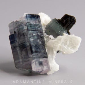 Purple Tourmaline Matrix Specimen, Unique Blue and Black Capped ...