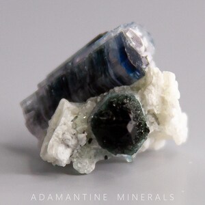 Purple Tourmaline Matrix Specimen, Unique Blue and Black Capped ...