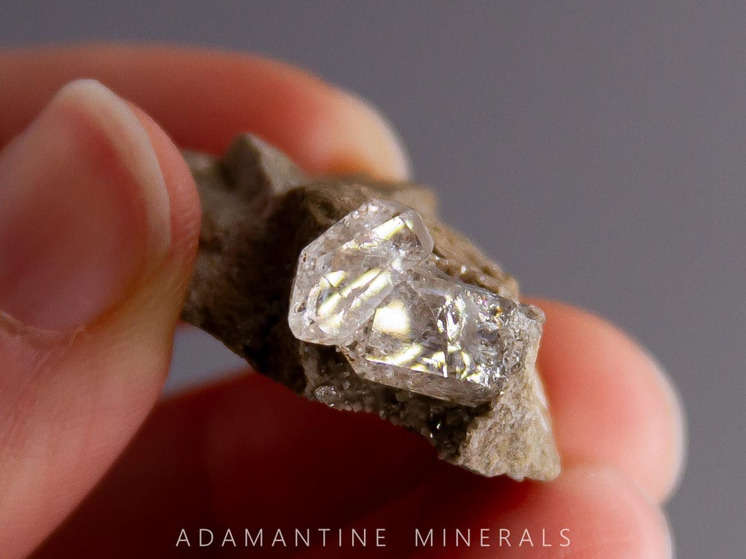 Herkimer Diamond on Cluster on Dolostone Matrix, Natural Herkimer ...