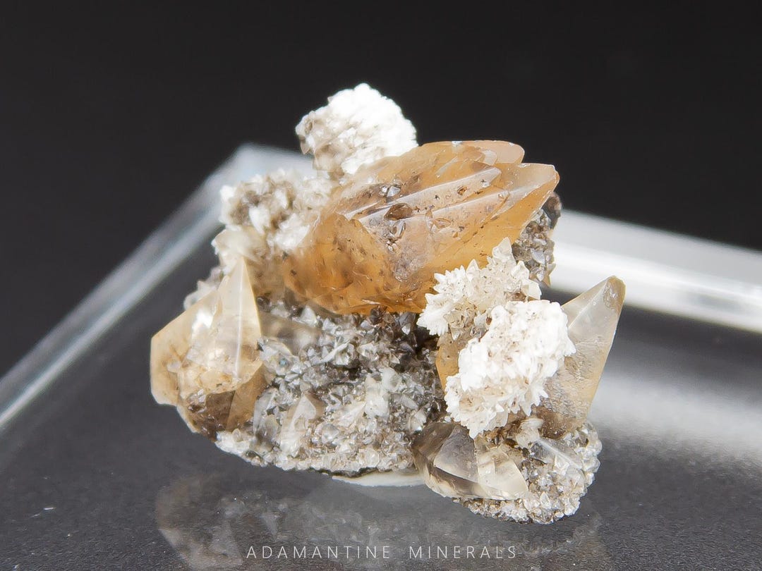 Golden Calcite With Barite Roses From Pugh Quarry, Ohio, Natural Matrix ...