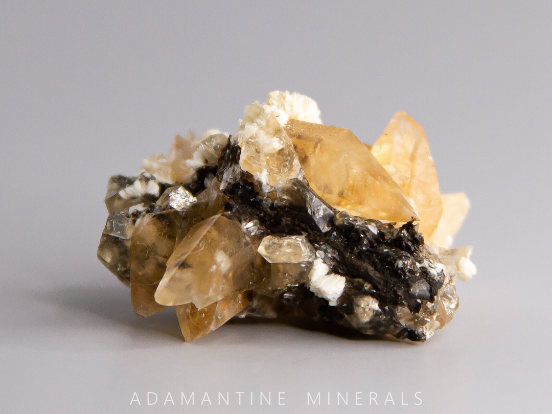 Golden Calcite With Barite Roses From Pugh Quarry, Ohio, Natural Matrix ...