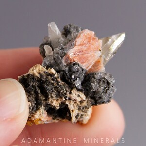 Gemmy Cerussite Crystals With Bladed Barite Weathered Galena, Moroccan ...