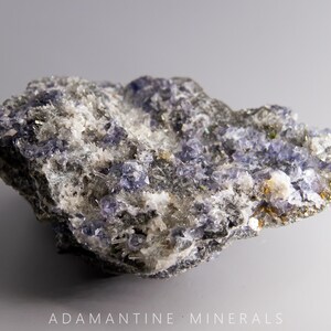 Blue Fluorite With Needle Quartz, Fine Clear Quartz With Vibrant Blue ...