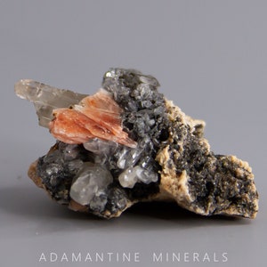 Gemmy Cerussite Crystals With Bladed Barite Weathered Galena, Moroccan ...