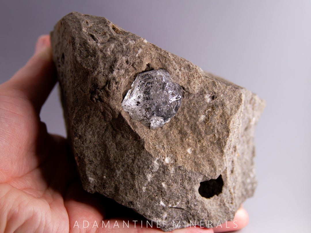 Impressive Herkimer Diamond in Matrix, Water-clear Herkimer Diamond ...