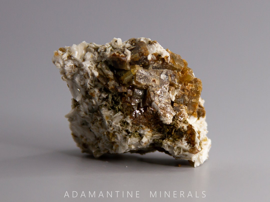 Golden-brown Siderite With Albite From Quebec, Canada, Raw Mineral ...