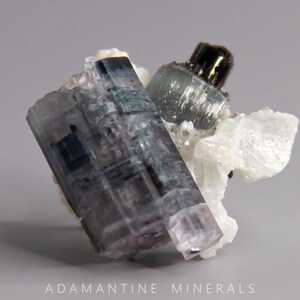 Purple Tourmaline Matrix Specimen, Unique Blue and Black Capped ...