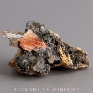 Gemmy Cerussite Crystals With Bladed Barite Weathered Galena, Moroccan ...