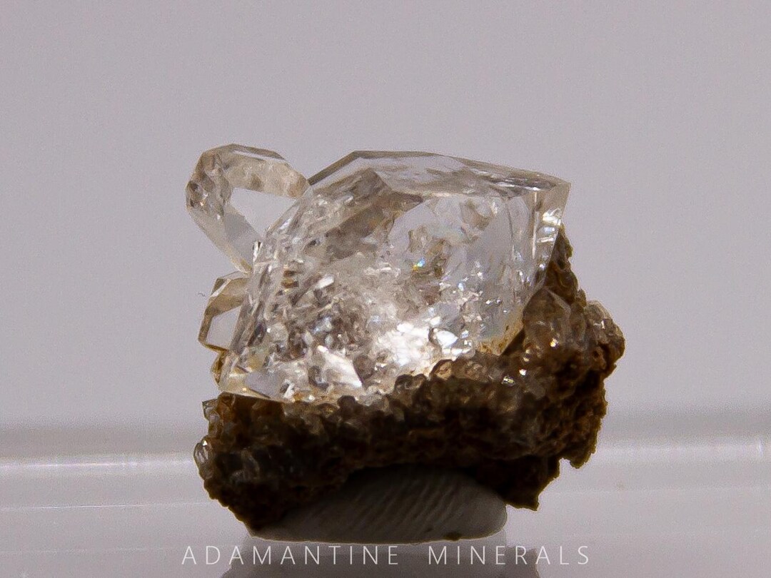 Herkimer Diamond Cluster on Matrix, Double Terminated Quartz Thumbnail ...
