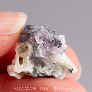 Purple Tourmaline Matrix Specimen, Unique Blue and Black Capped ...