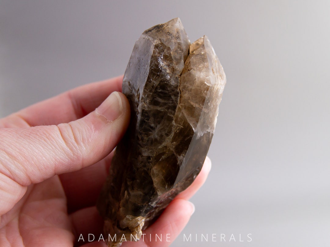 Twinned Smoky Quartz Crystal From Quebec, Canada, 85 Mm, Natural Raw ...