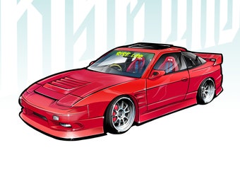 Nissan Silvia S13 Drawing - Etsy Canada