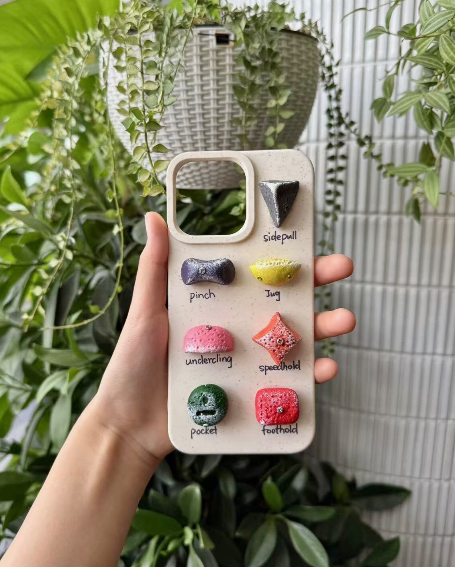Rock Climbing Phone Case With Handmade Climbing Holds, Decoden Case ...