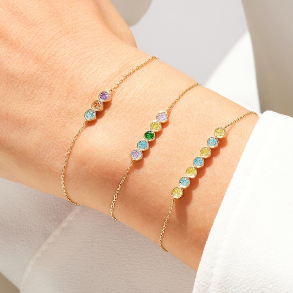 Birthstone Bracelet - Etsy