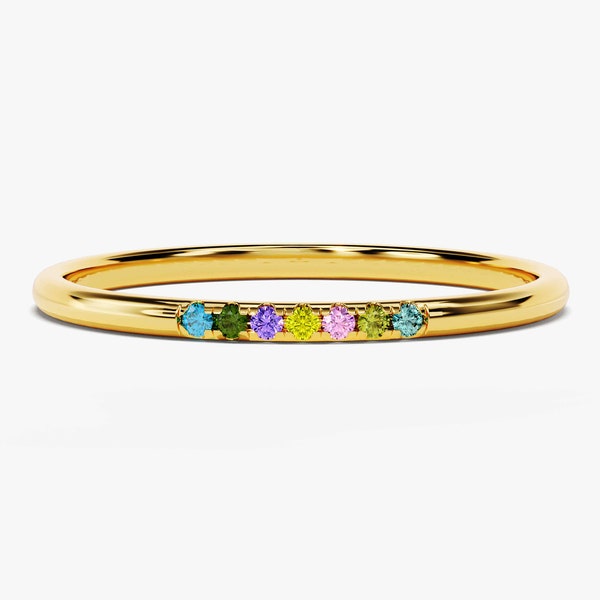 Birthstone Ring 14k Gold - Etsy