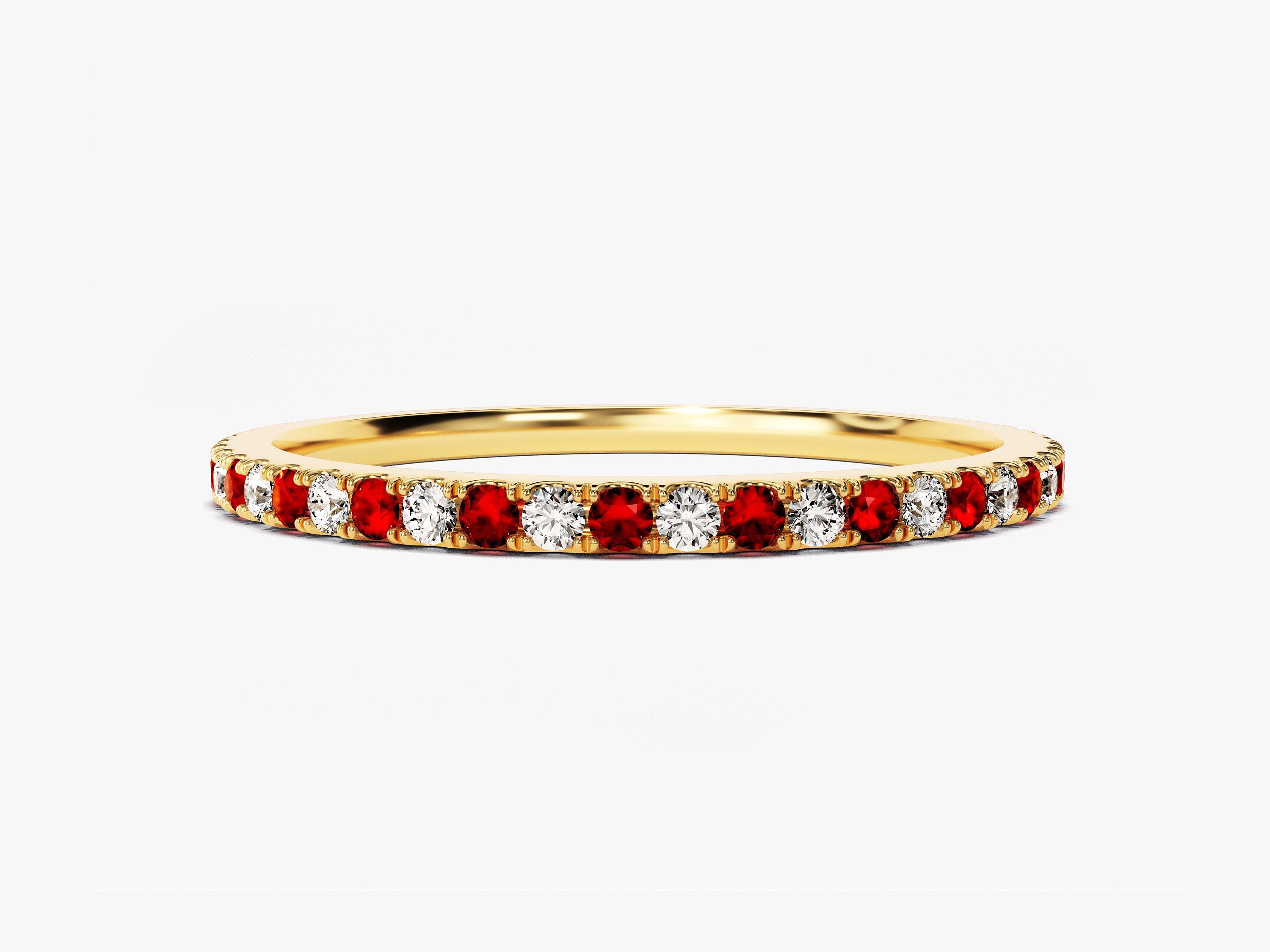 14k Solid Gold Alternating Ruby Eternity Ring / Full Eternity - Etsy