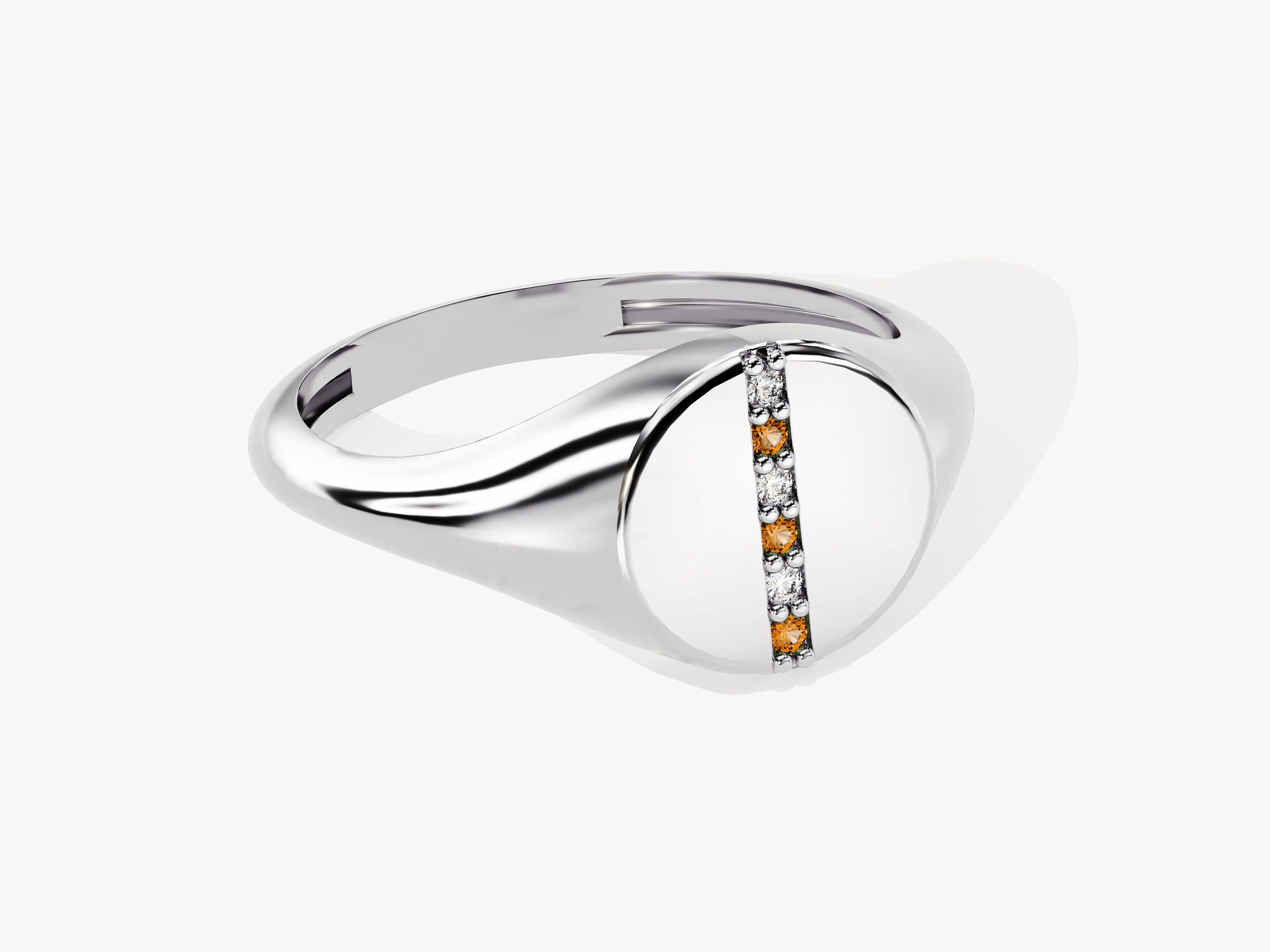 Birthstone Signet Ring / 14K Gold Birthstone Ring / Personalized Signet ...