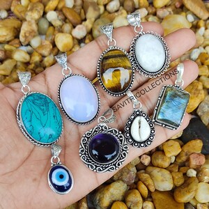 Assorted Gemstone Wholesale Pendants Mixed Gemstone Pendant Lot Mix ...