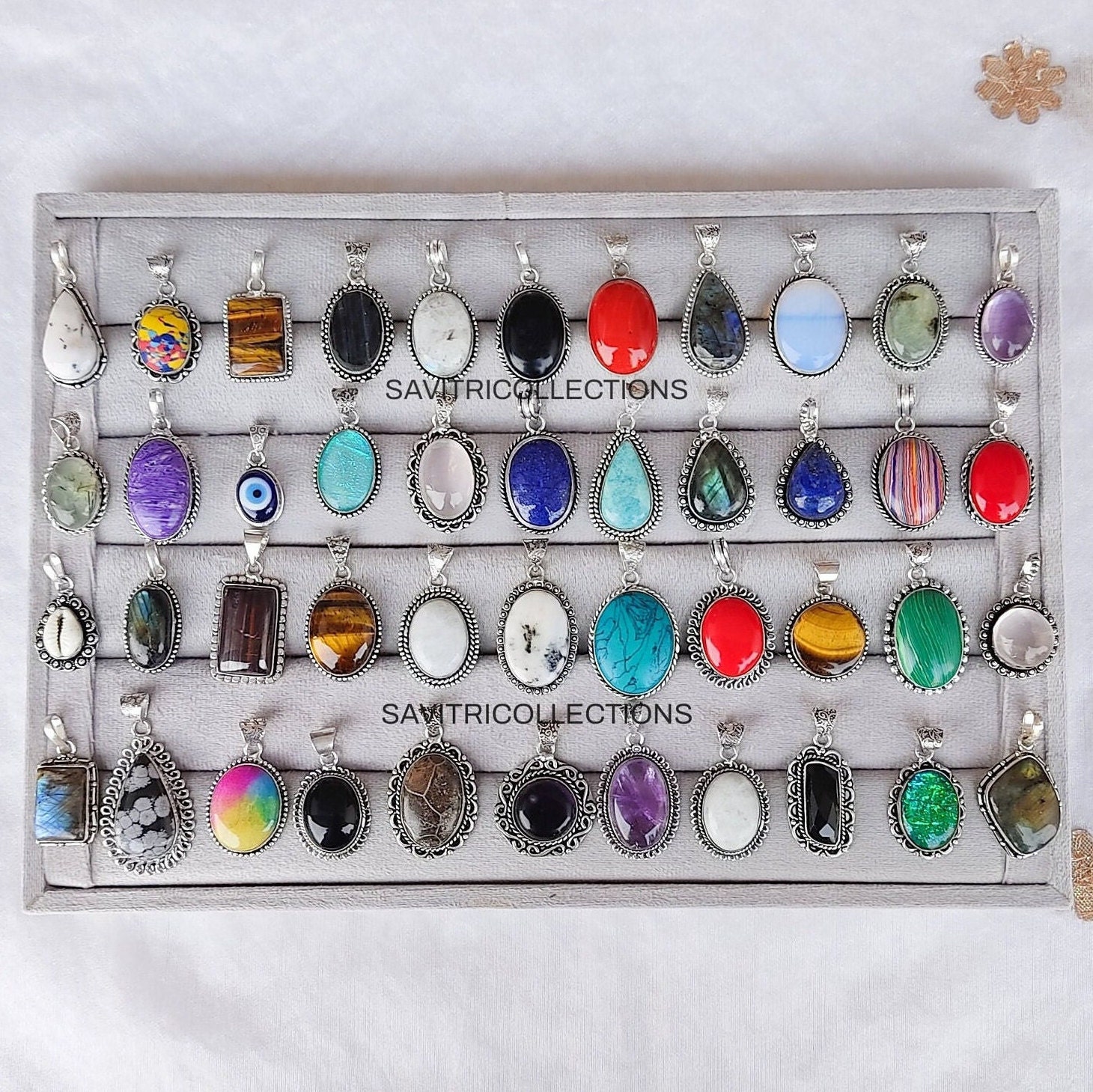 Assorted Gemstone Wholesale Pendants Mixed Gemstone Pendant Lot Mix ...