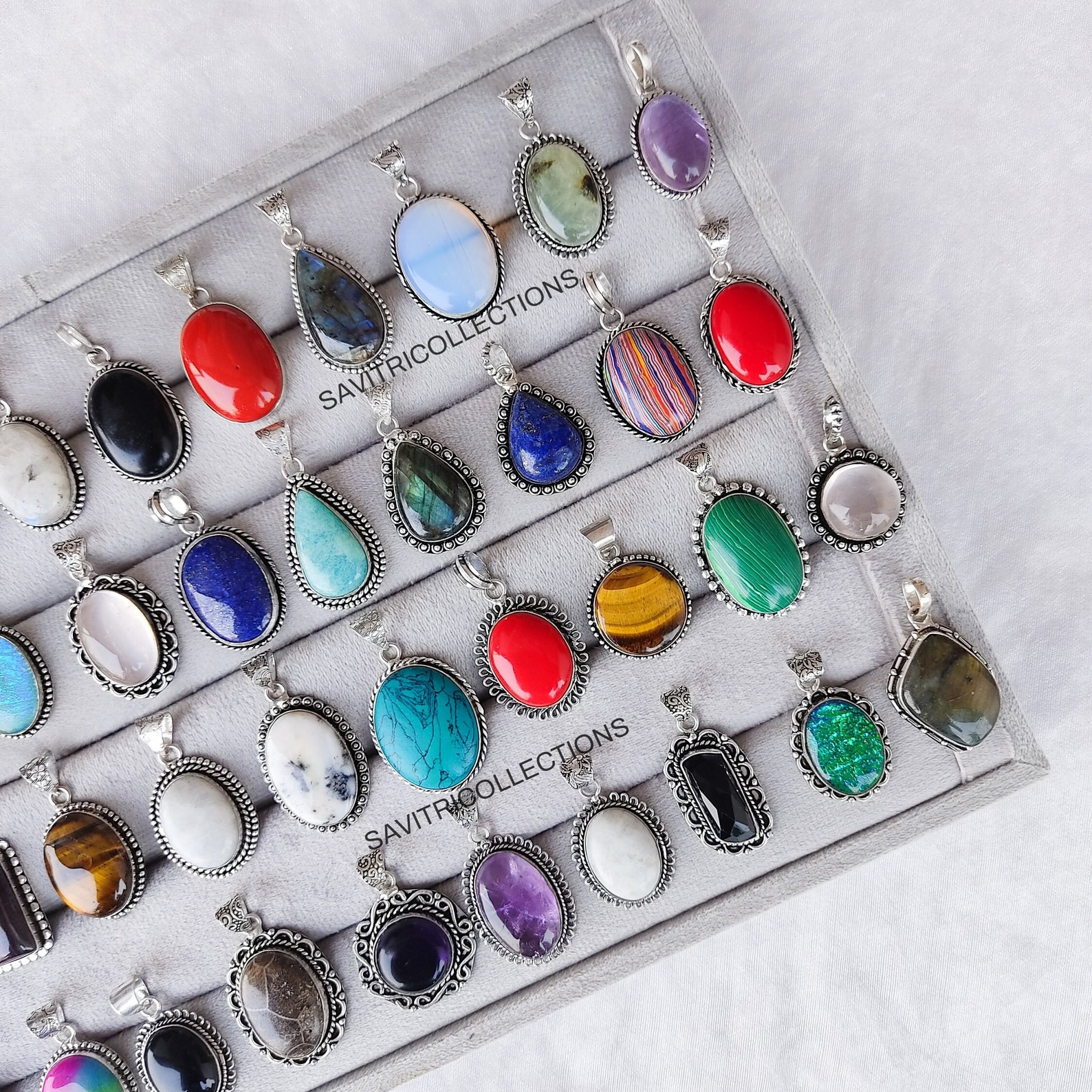 Assorted Gemstone Wholesale Pendants Mixed Gemstone Pendant Lot Mix ...