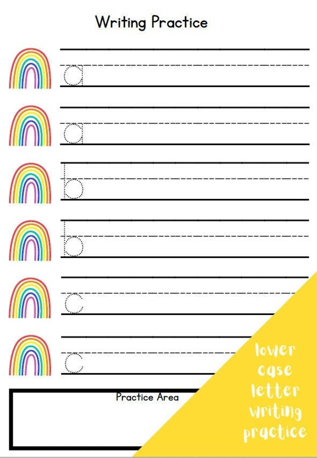 Lowercase Letter Writing Practice - Etsy
