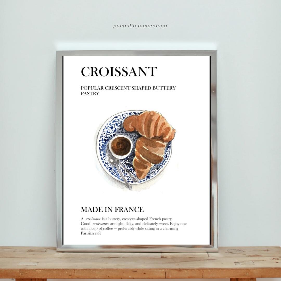 Croissant | Poster | Wall Art | Digital Download | France - Etsy