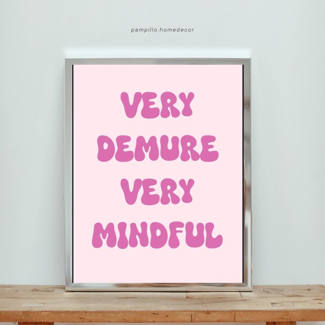 Demure Mindful Poster | Dopamine Poster | Bright Colors | Kitchen ...