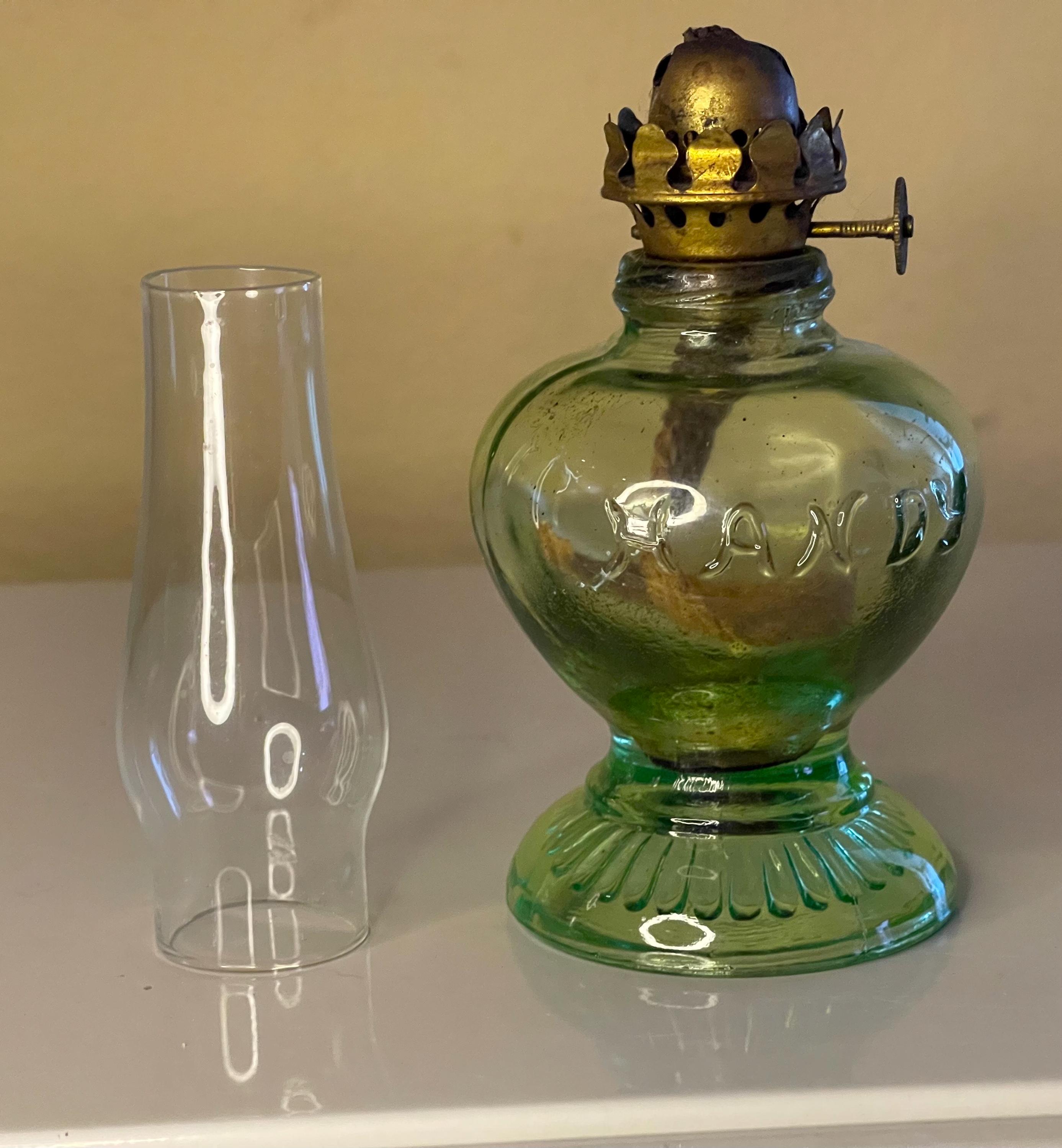 Vintage Uranium Vaseline Glass Miniature handy Oil Lamp - Etsy