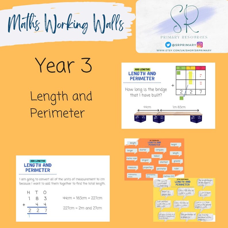 Year 3 Maths Working Wall- Length and Perimeter - Etsy