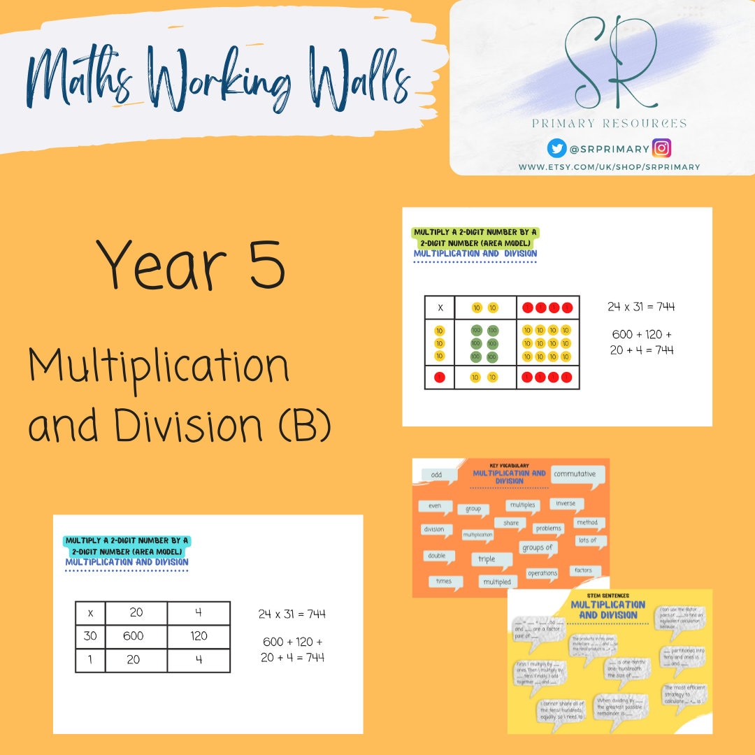 Year 5 Maths Working Wall- Multiplication and Division (B) - Etsy