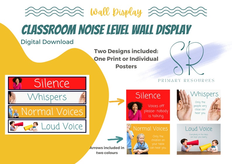 Classroom Noise Level Wall Display - Etsy