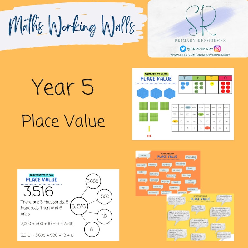 Year 5 Maths Working Wall - Place Value - Etsy