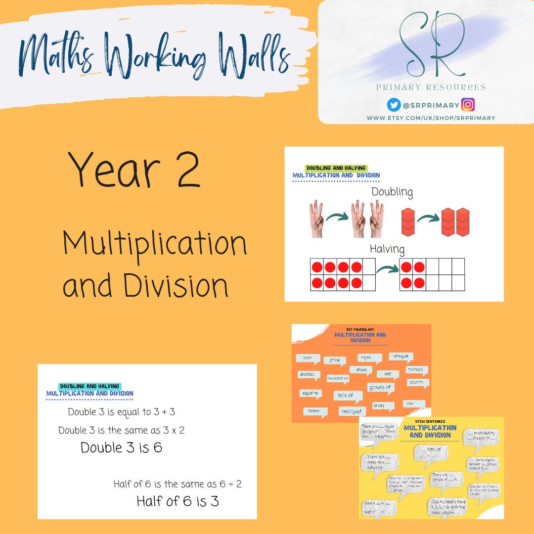 Year 2 Maths Working Wall: Multiplication and Division - Etsy