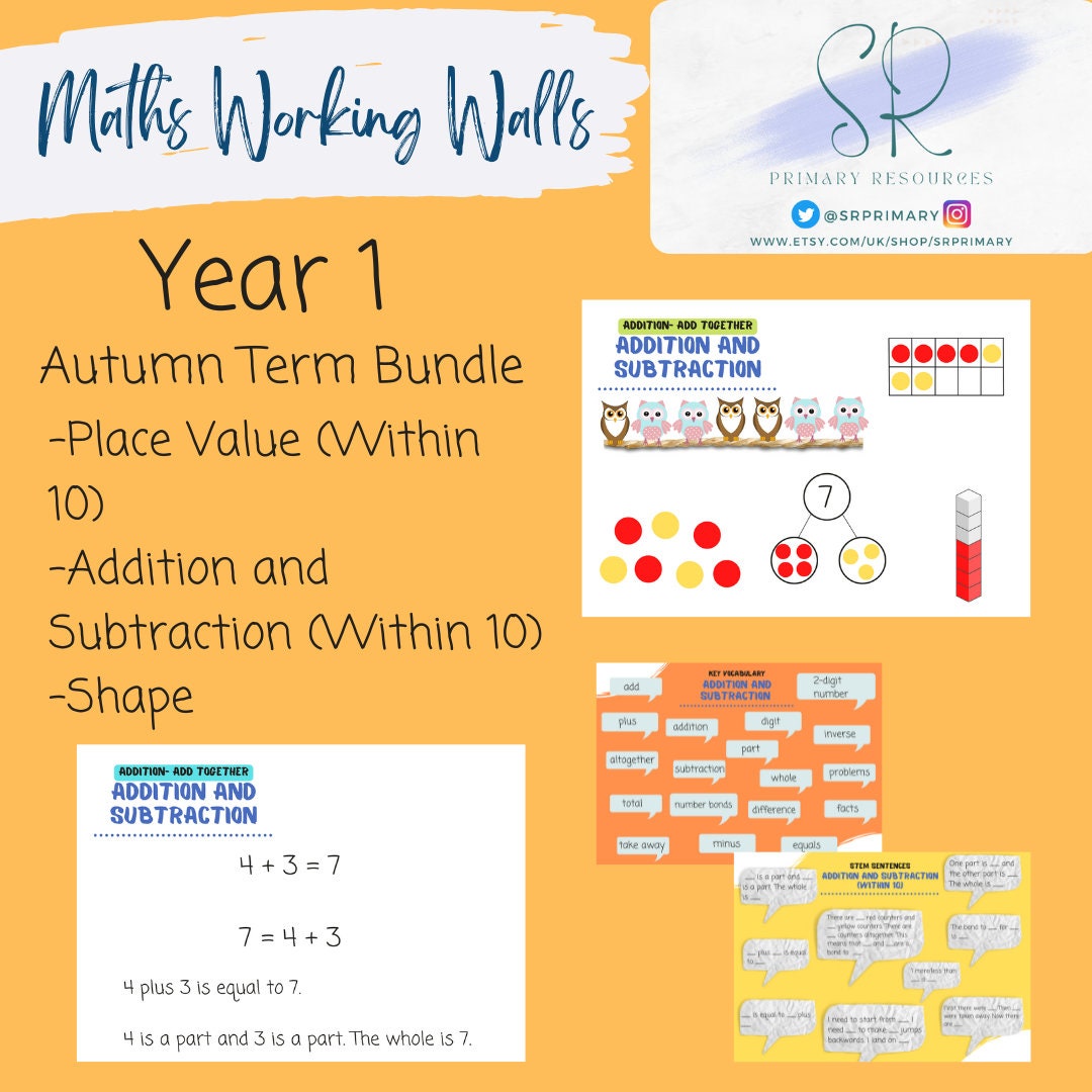 Year 1 Maths Working Wall- Full Autumn Term - Etsy