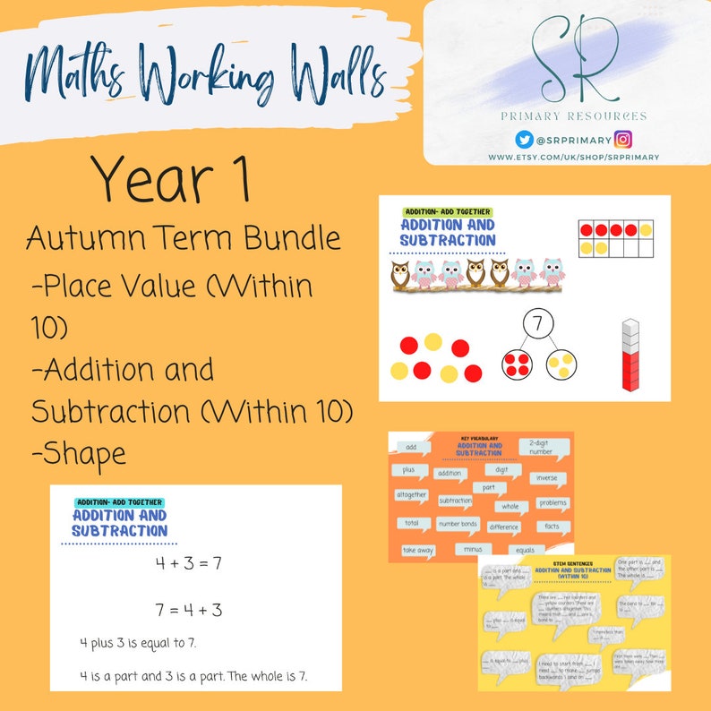Year 1 Maths Working Wall- Full Autumn Term - Etsy