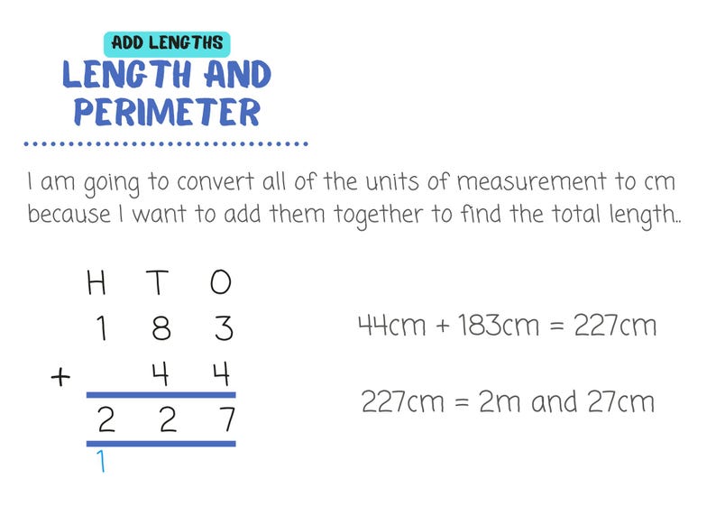 Year 3 Maths Working Wall- Length and Perimeter - Etsy