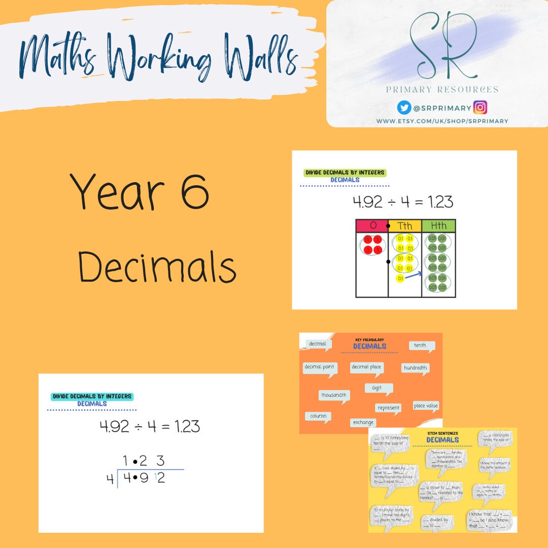 Year 6 Maths Working Wall- Decimals - Etsy