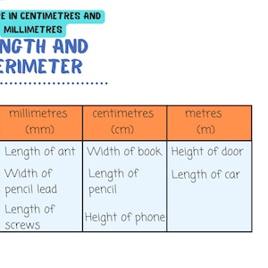 Year 3 Maths Working Wall- Length and Perimeter - Etsy