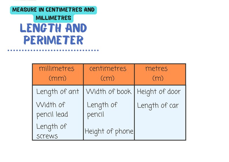 Year 3 Maths Working Wall- Length and Perimeter - Etsy