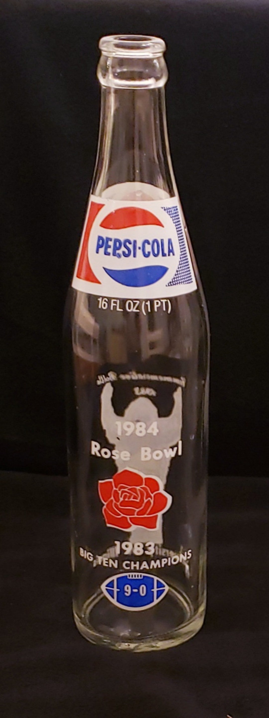 RARE Pepsi Cola Fighting Illini Commemorative Rose Bowl Glass Bottle - Etsy
