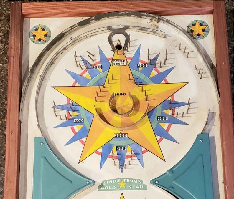 Vintage 1934 Lindstrom's Gold Star Table Top Pinball Game - Etsy