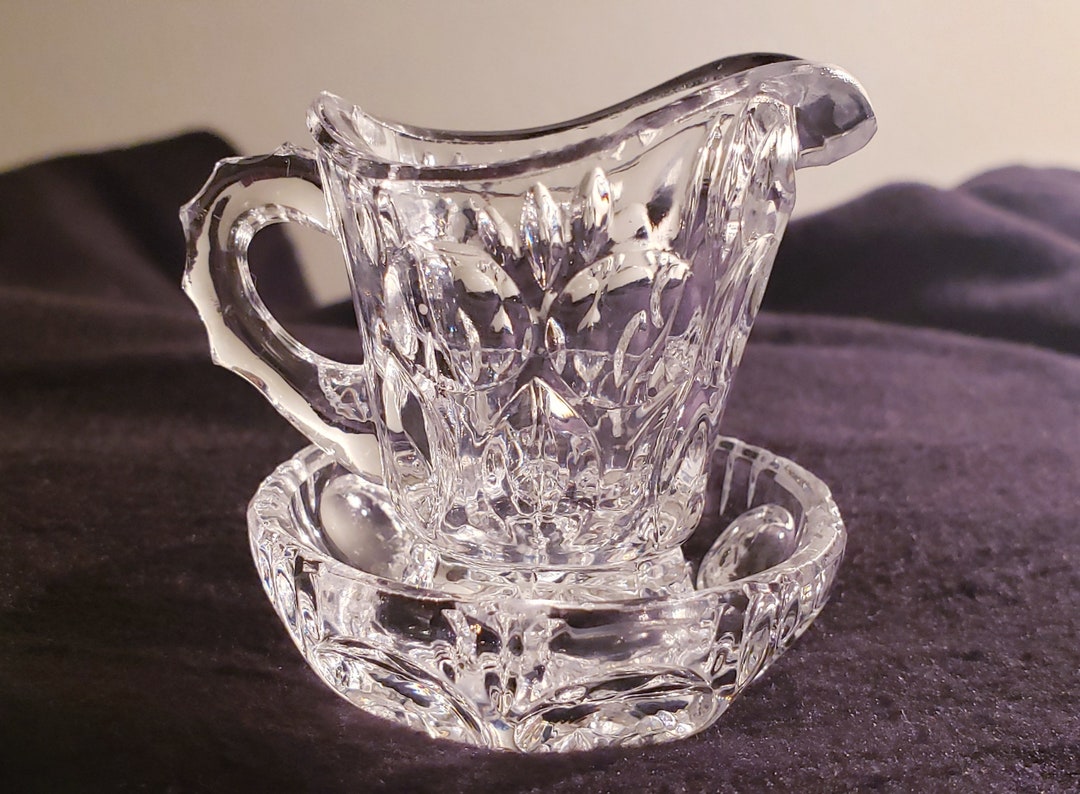 Vintage Miniature Glass Pitcher & Bowl Set - Etsy
