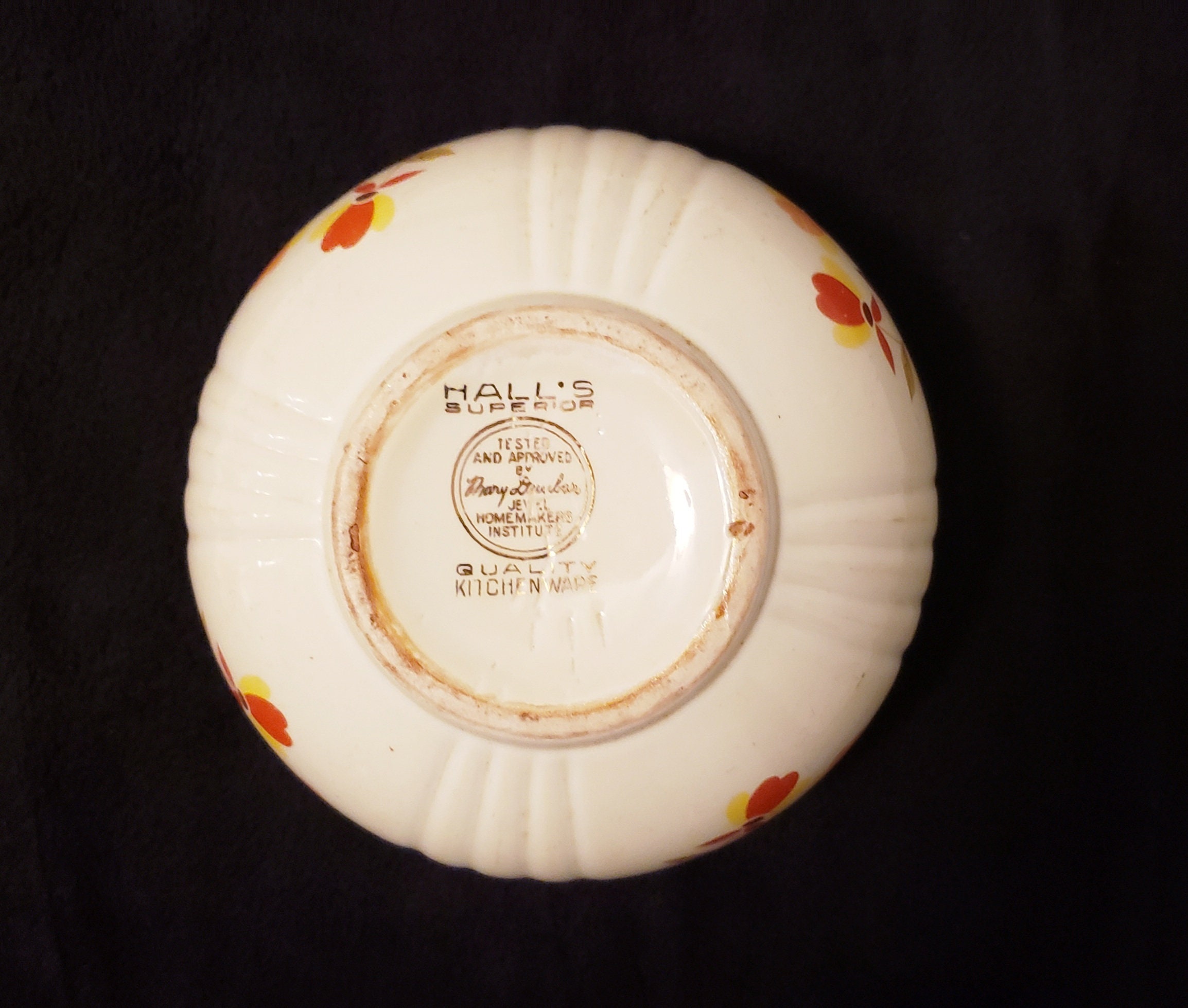 Vintage 1930's Hall's Superior jewel Tea Company Autumn Leaf Small Bowl ...