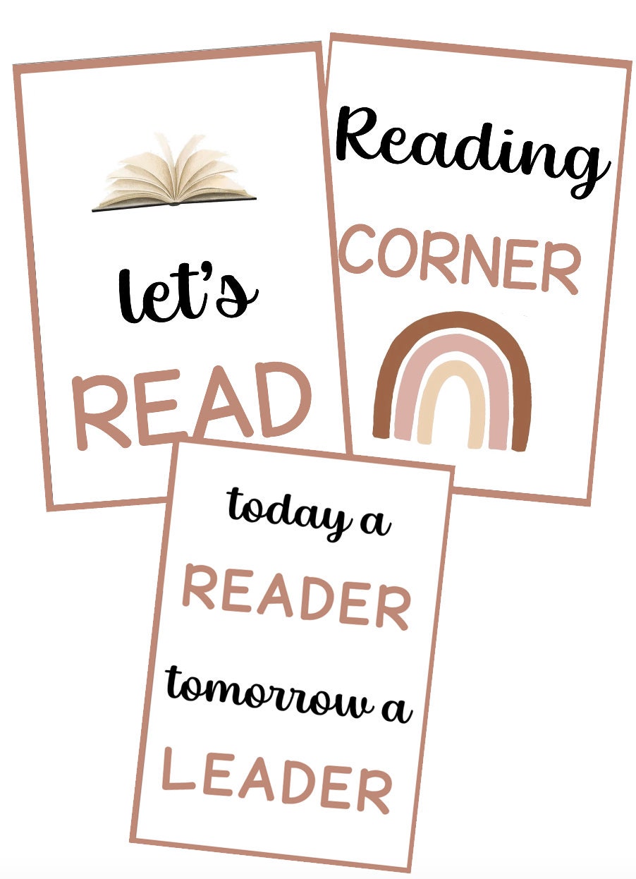 Set of 3 - Reading Corner Decor/posters - Etsy
