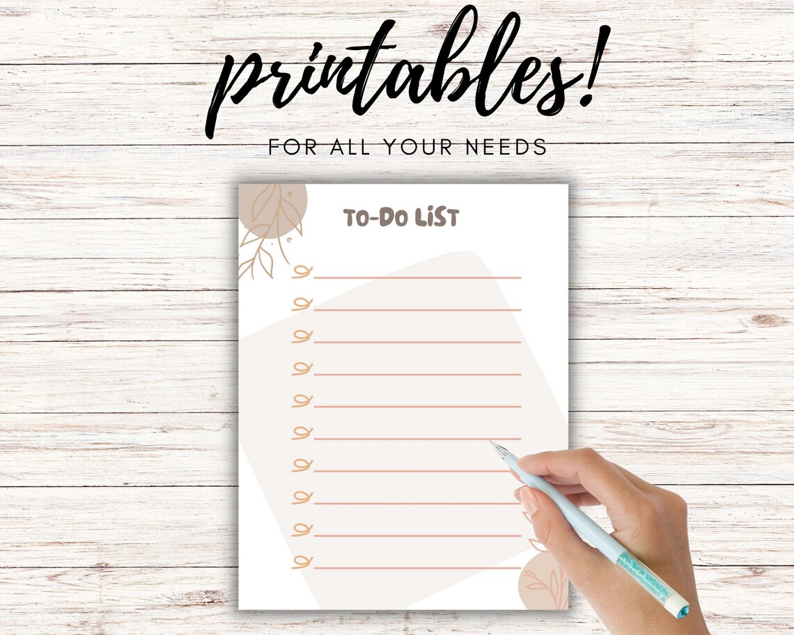 To Do List Printable, Lined Paper Printable, Blank Paper Template, US ...