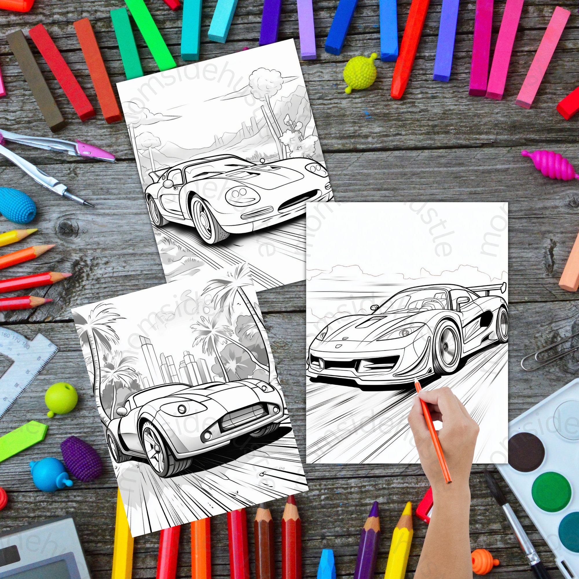 Sports Car and Racing Car Colouring Pages for Kids, Car Printable ...