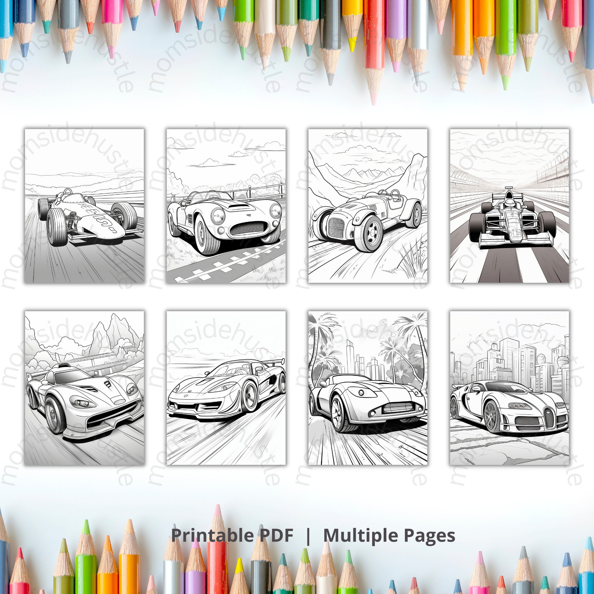 Sports Car and Racing Car Colouring Pages for Kids, Car Printable ...
